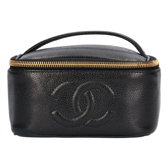 CHANEL | Bags | Chanel Chanel Here Mark Handbag Leather Black Ladies ...